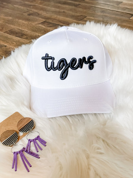 Embroidered Tigers Hat || White with Black Script – A Sign of Grace ...