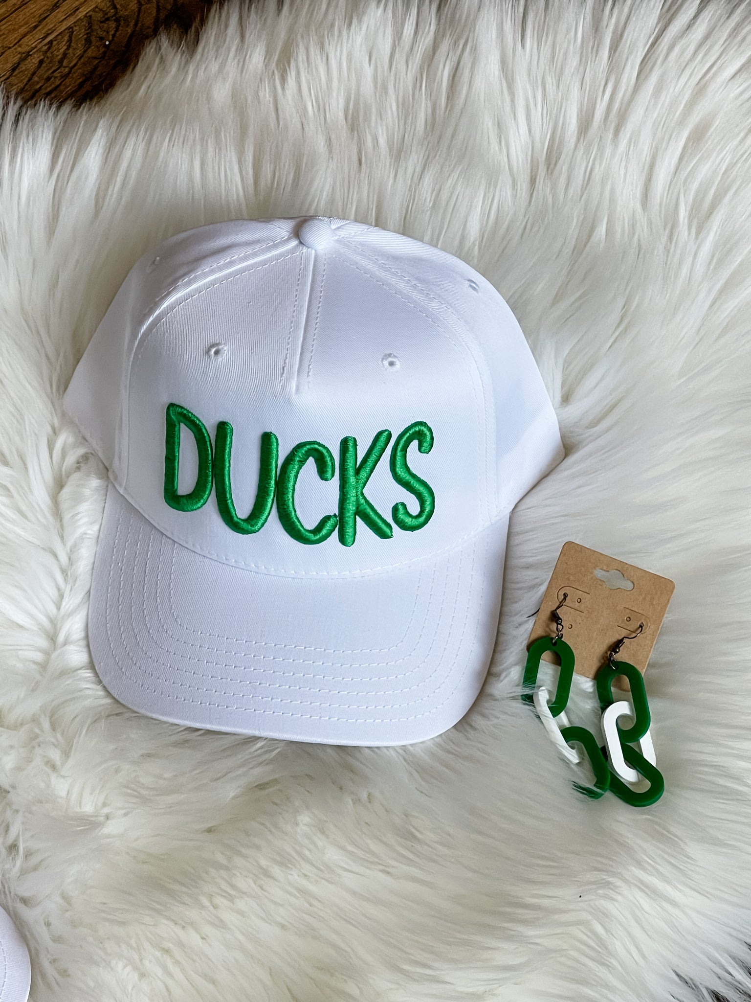 Embroidered Ducks Hat || White with Green – A Sign of Grace, LLC DBA ...