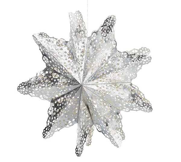 Silver Lighted Paper Snowflake – A Sign of Grace, LLC DBA: Mezoozah ...