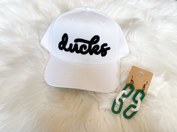 Embroidered Ducks Hat || White with Black Script – A Sign of Grace, LLC ...