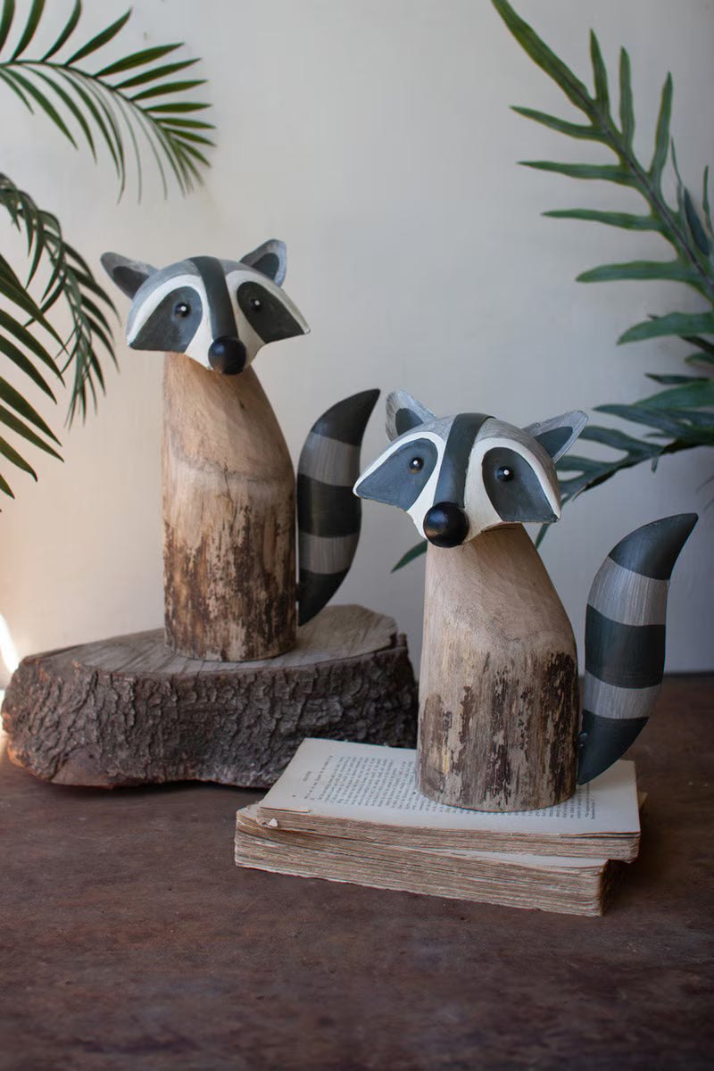 Wood & Iron Raccoons – A Sign of Grace, LLC DBA: Mezoozah Boutique ...